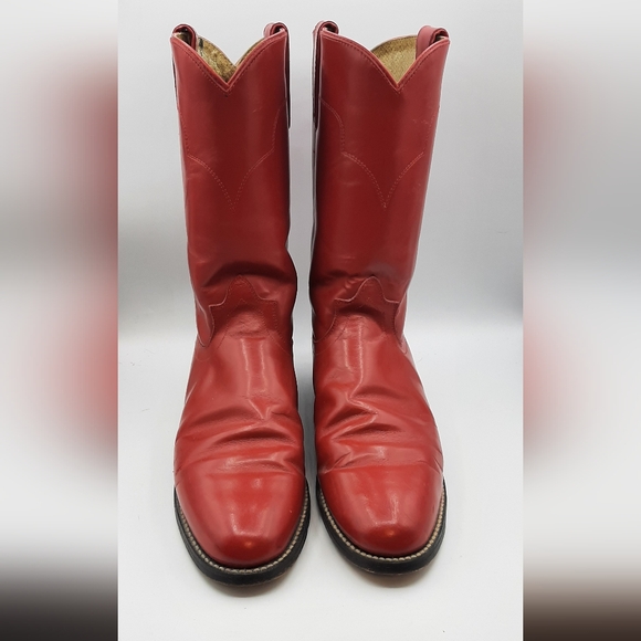 Tony Lama | Shoes | Tony Lama Leather Vtg Western Cowboy Boots 1in Red ...